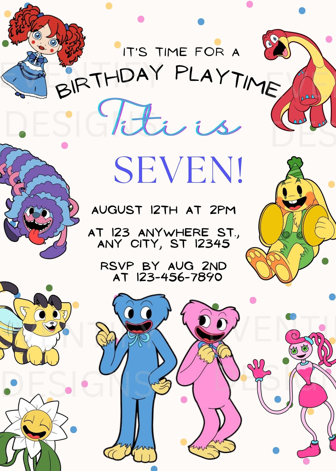 Poppy Playtime Huggy Wuggy Birthday Party Invitation Template - Etsy Canada