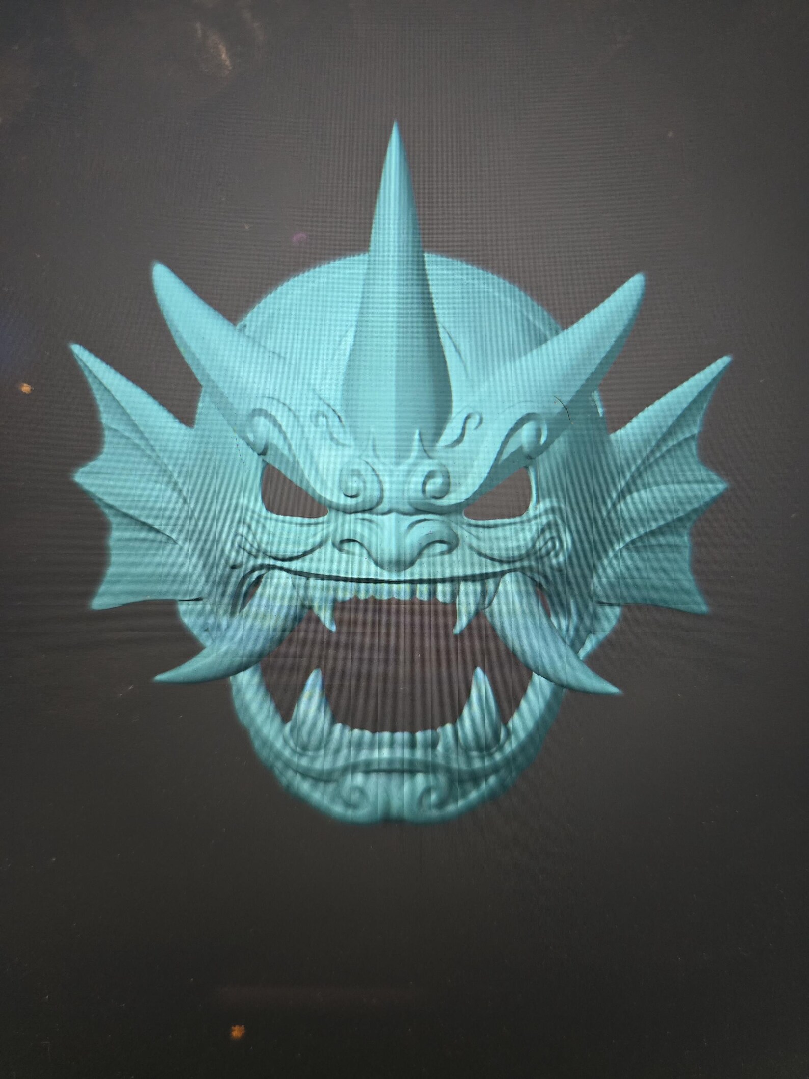 Water Serpent Oni - Japanese Dragon Menpo Mask – 3D Printed Cosplay ...