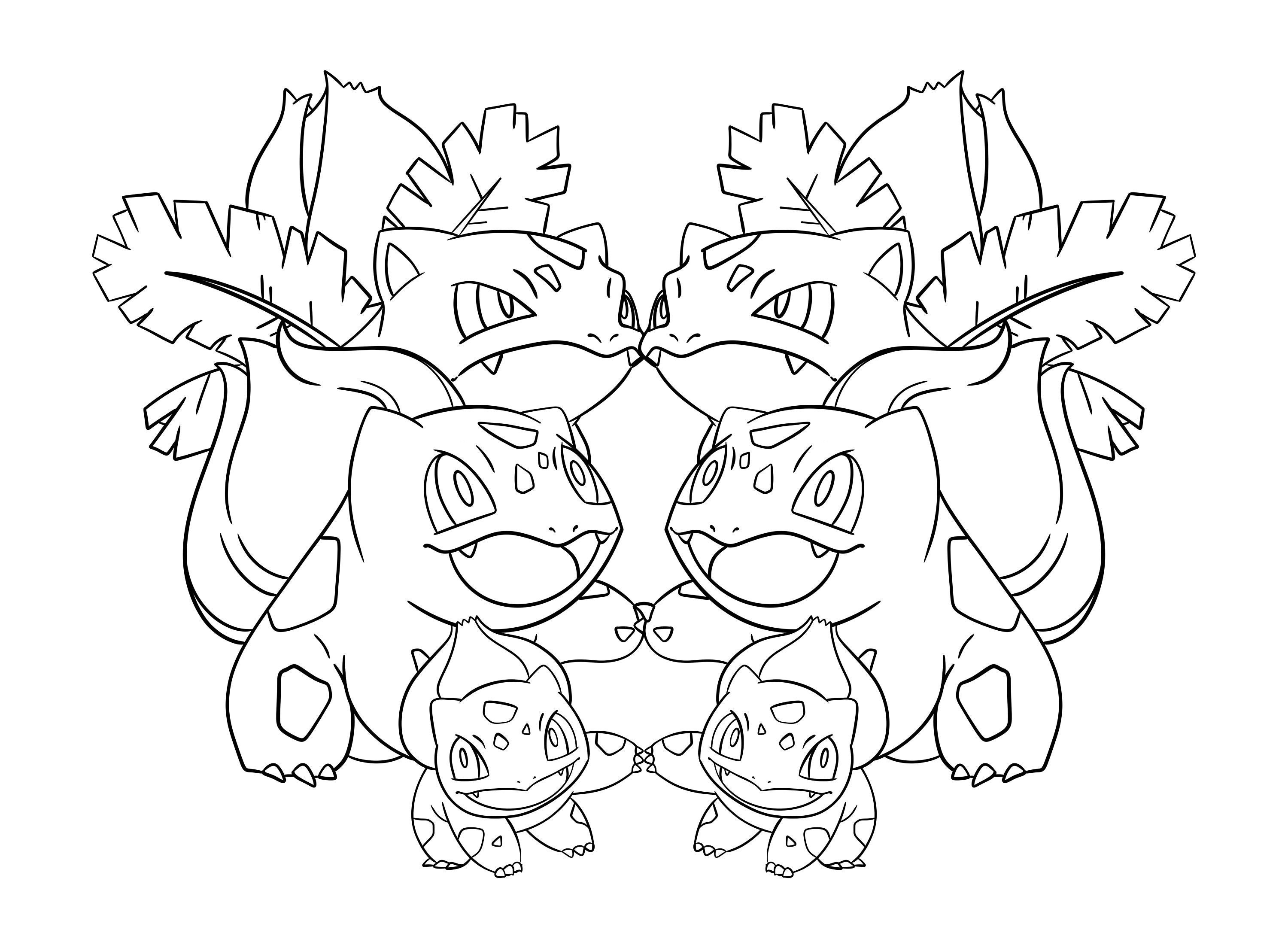 Bulbasaur Evolution Line Colouring Page - Etsy