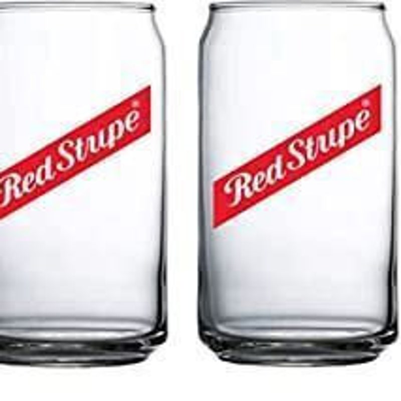 Set Red Striped Glasses - Etsy