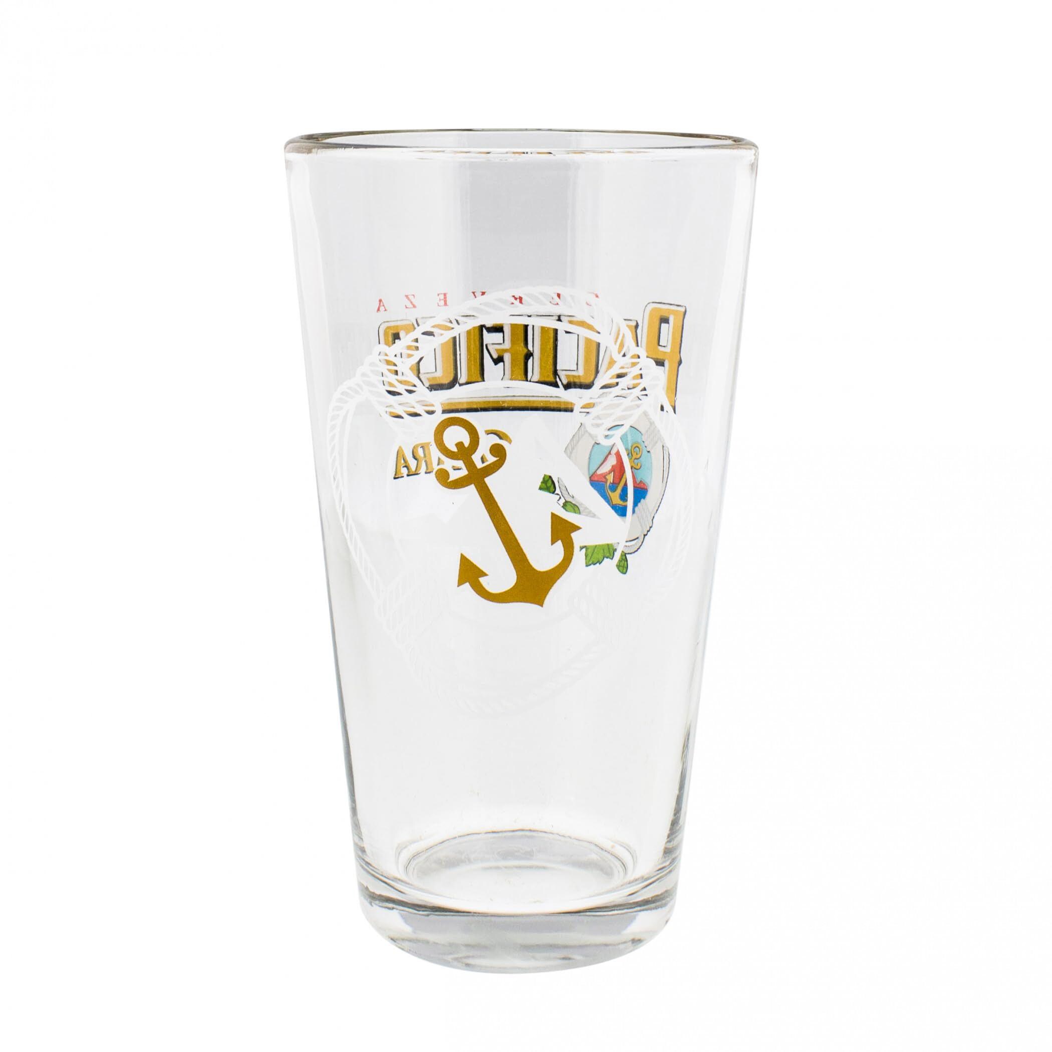 Pacifico Signature Anchor Logo Nucleated Pint Glass - Set of 2 - Etsy
