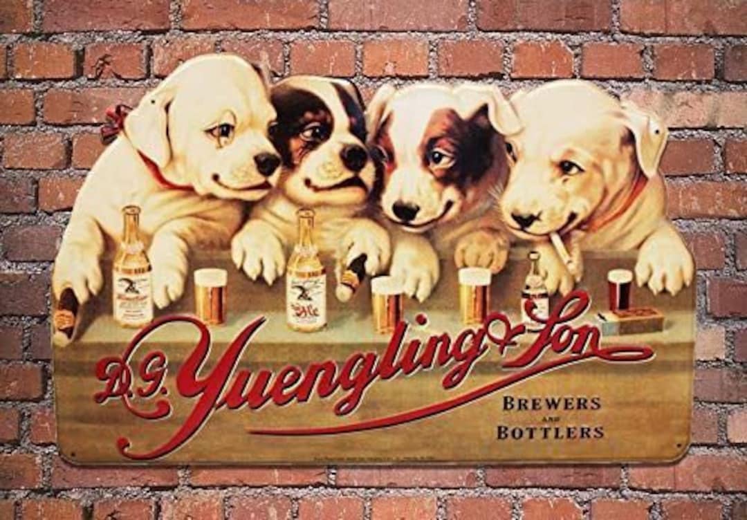 Yuengling Brewery Traditional Dog Metal Pub Sign Wall Home Bar Decor ...