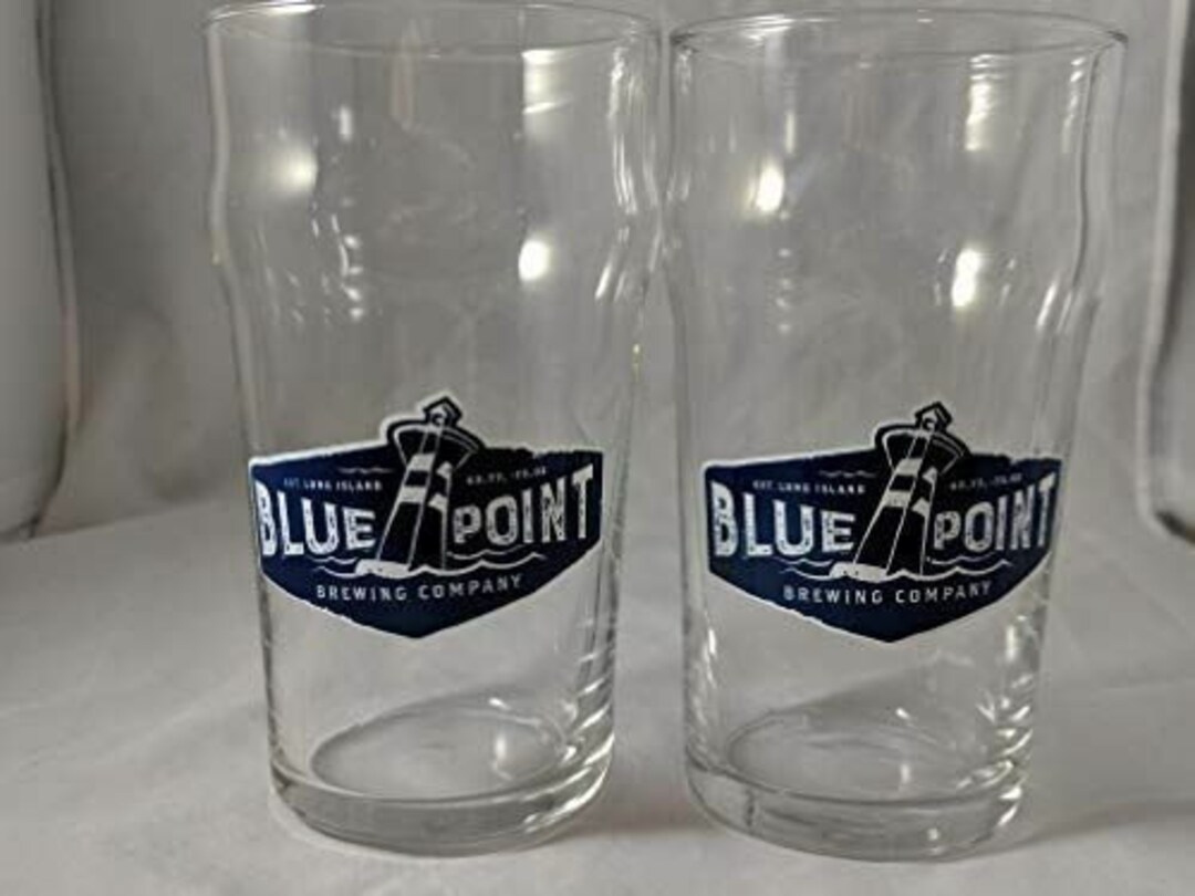 Blue Point Shaped Pint Glasses - Set of 2 - Etsy
