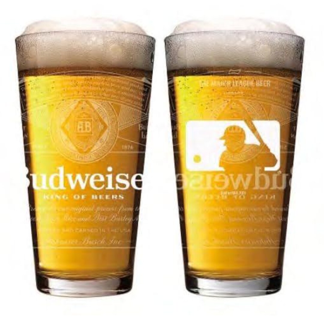 Budweiser MLB Baseball Pint Glass - Set of 2, 16 Ounces, White - Etsy
