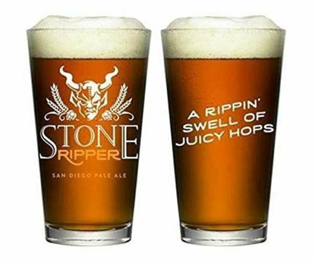 Stone Ripper IPA Pint Glass Set of 2 - Etsy