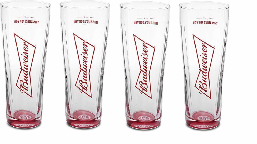 Budweiser Signature Glass - 16 Ounce - Set of 4 - Etsy