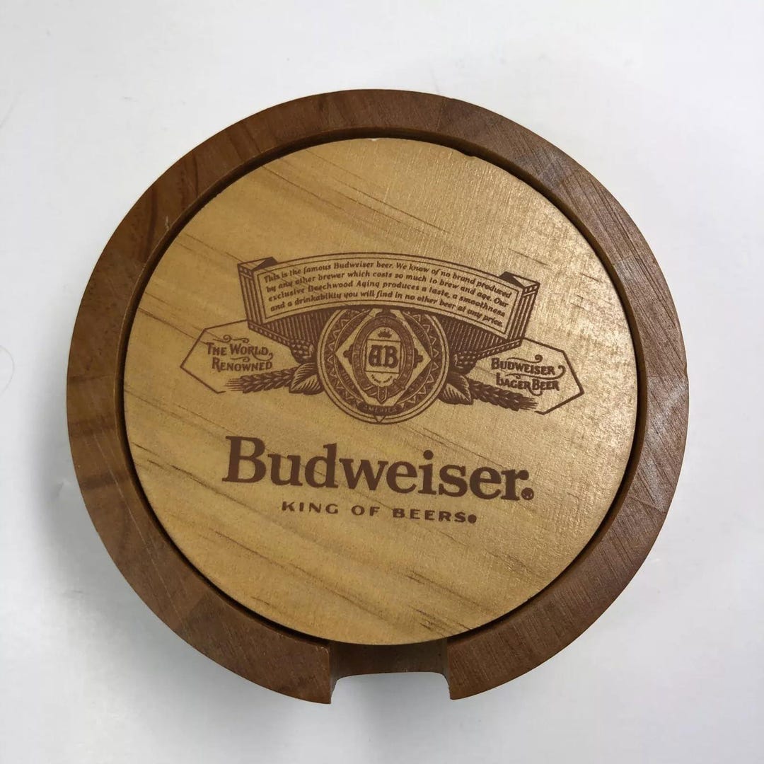 Budweiser Coaster Set - Etsy
