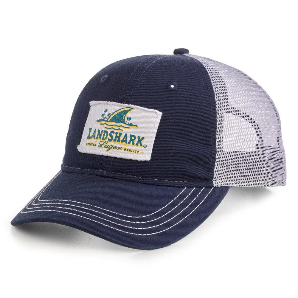 Landshark Ocean Blue Leather Patch Hat - Etsy