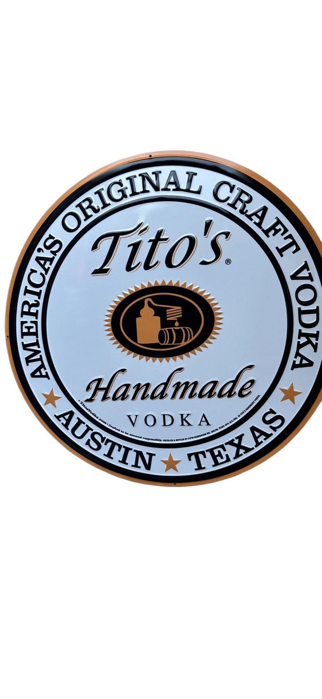 Tito's Signature XL Round Tacker Pub Sign - Etsy