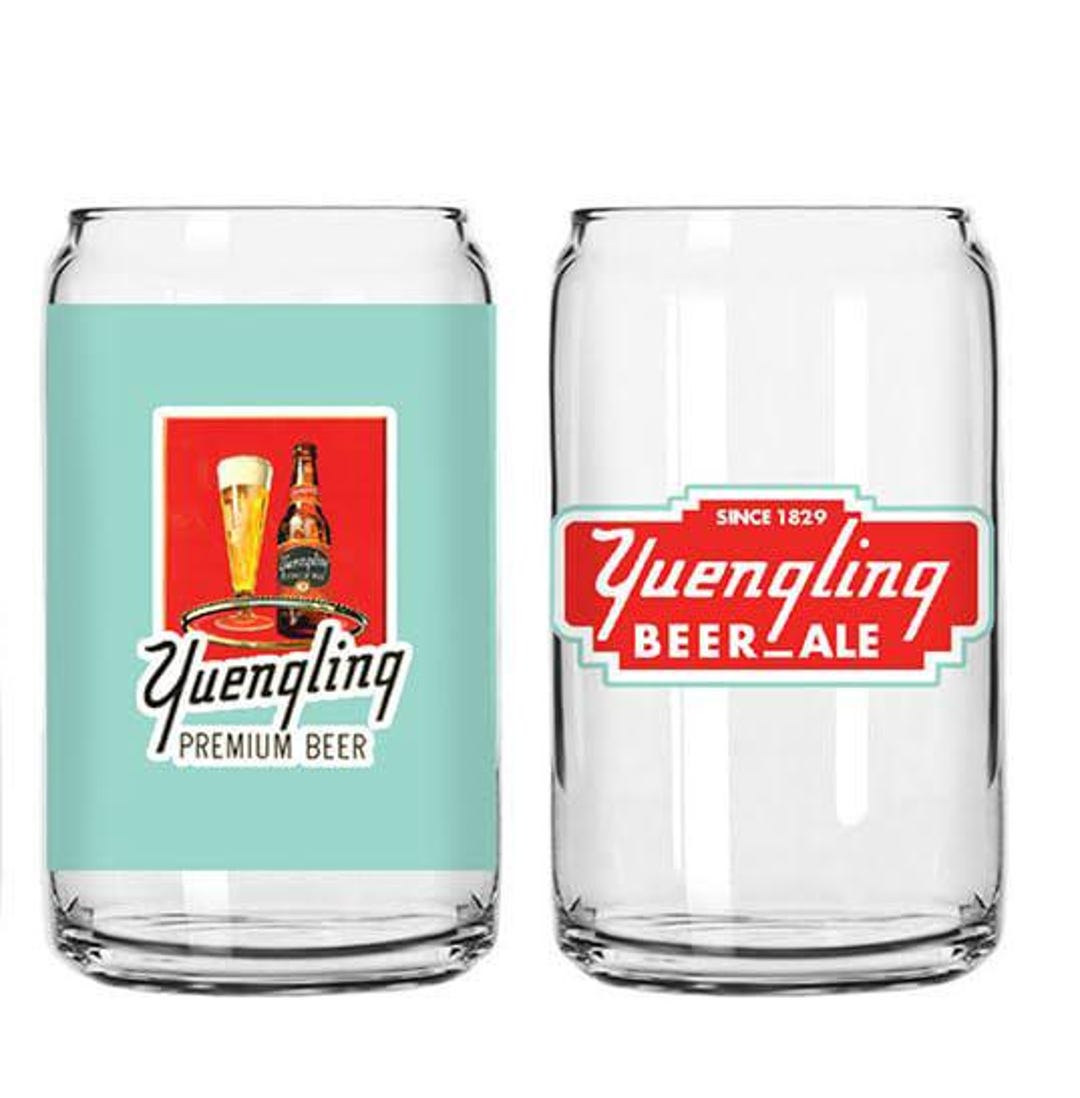 Yuengling Vintage Style Beer Glass Can, Premium Beer Design, 16 Oz, Set ...