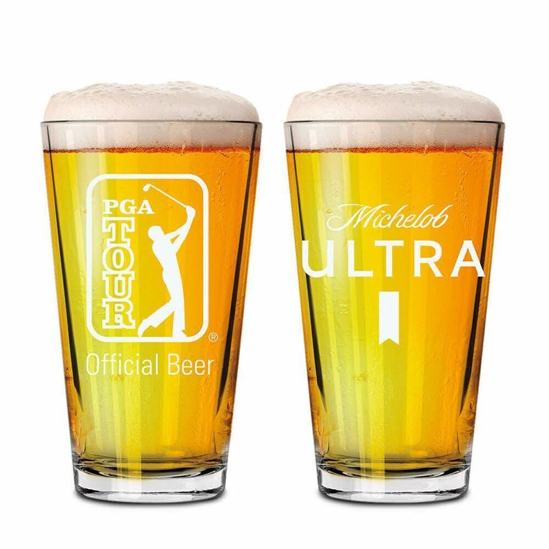 Michelob Ultra PGA Golf Pint Glass Set - New - Set of 2 - Etsy