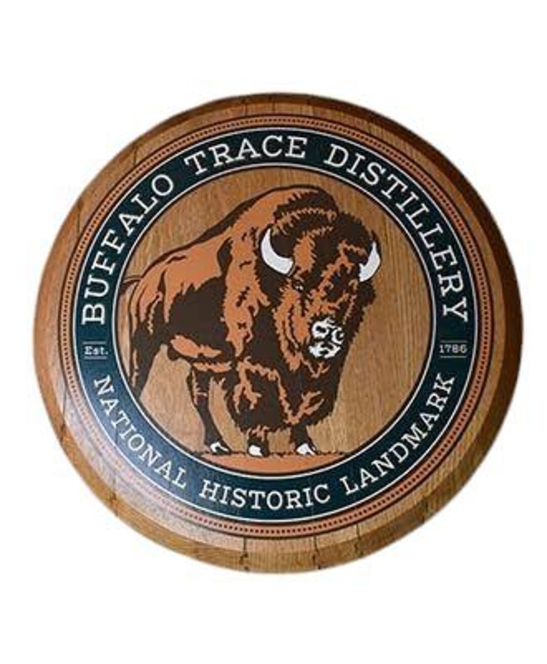 Buffalo Trace Wooden Barrel Head Pub Sign - National Historic Landmark ...