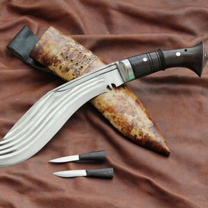 11-inches Long Blade Five Fuller Khukuri-kukri Full Tang Handle Best ...