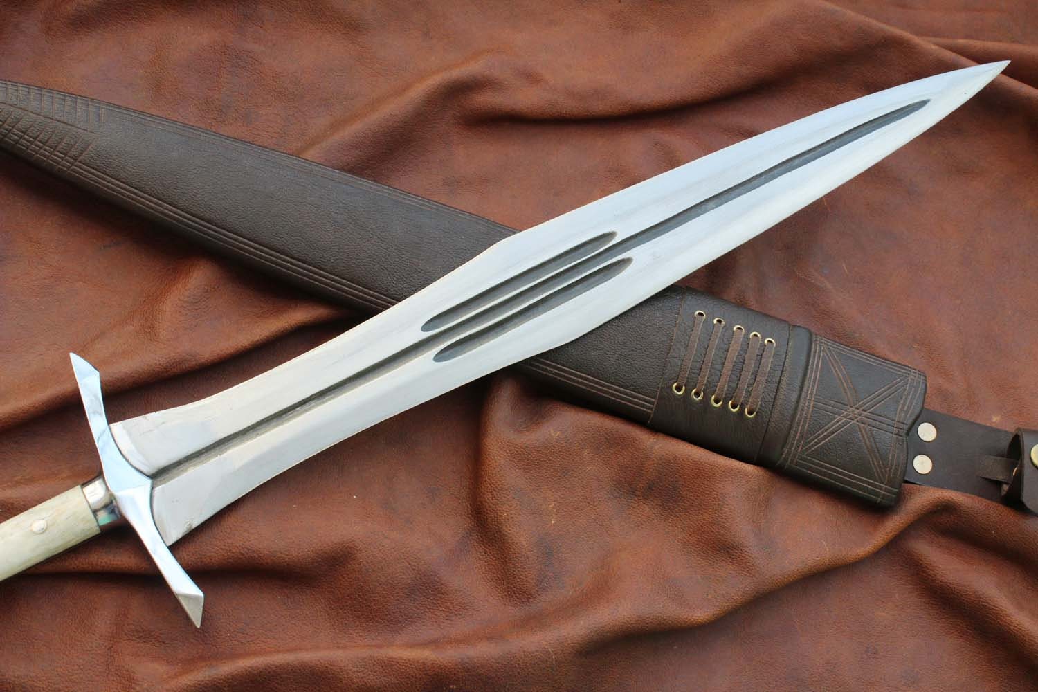 Viking Sword 20 Inches Long Blade Fixed Blade Sword-greek Blade Khukur ...
