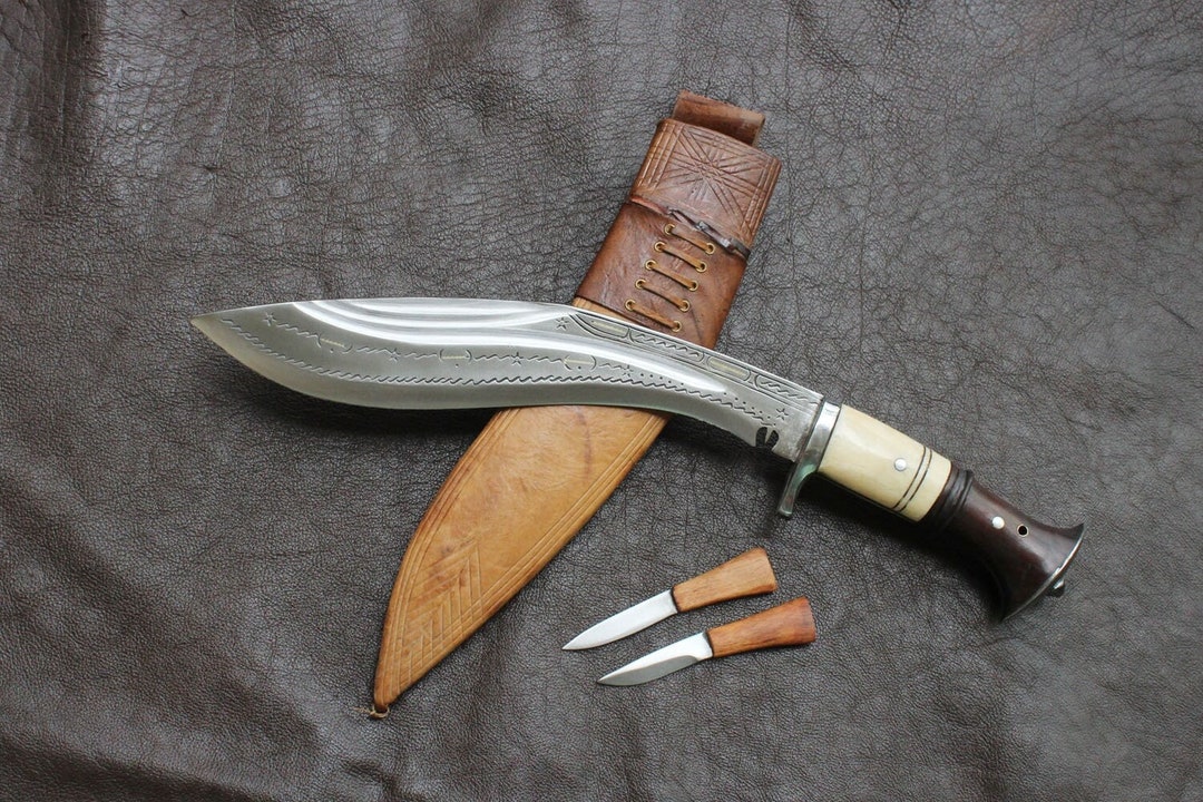 11 Inches Long Blade Three Fuller Ganjawa Kuhukuri-kukri Machete Kukri ...