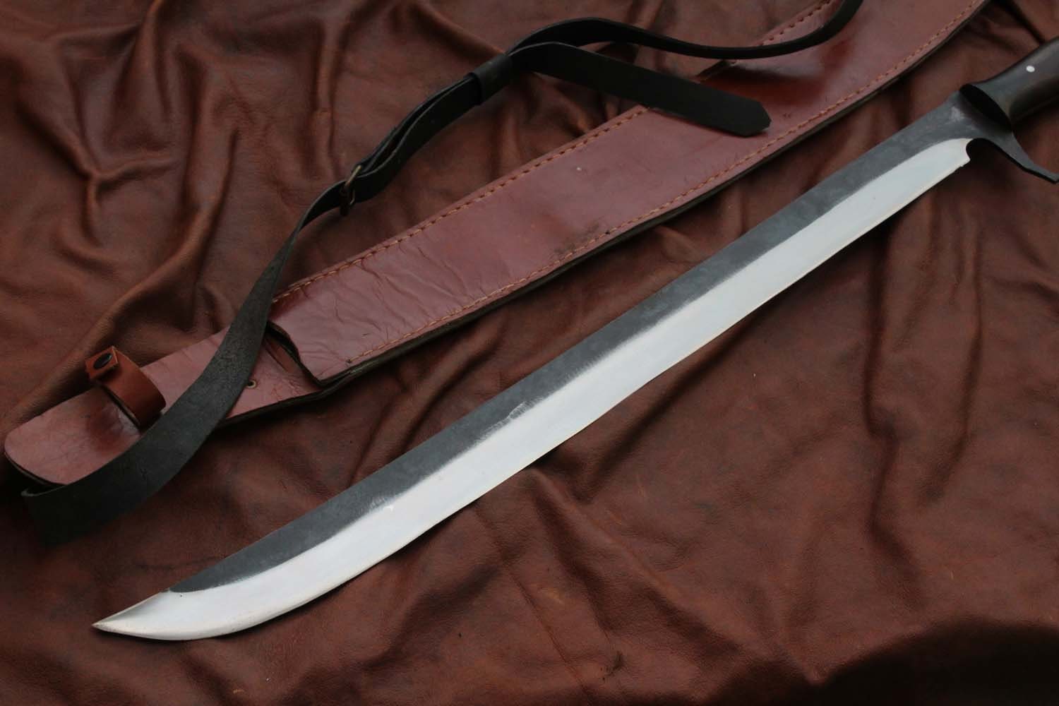 Machete Sword 27 Inches Long Blade Cleaver Machete Viking Sword Khukuri ...