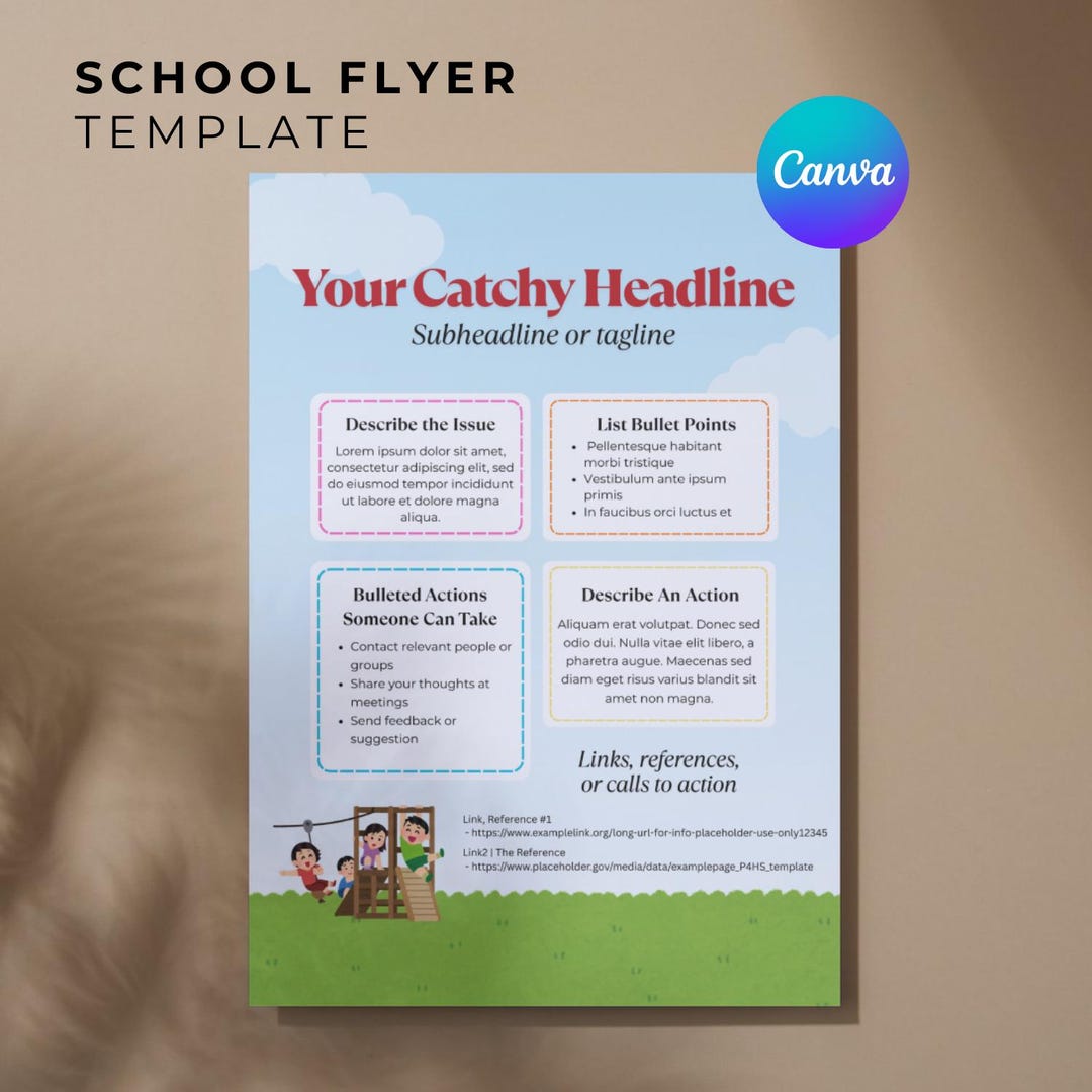 Editable School Flyer Template | Printable Canva Design for Any Topic ...