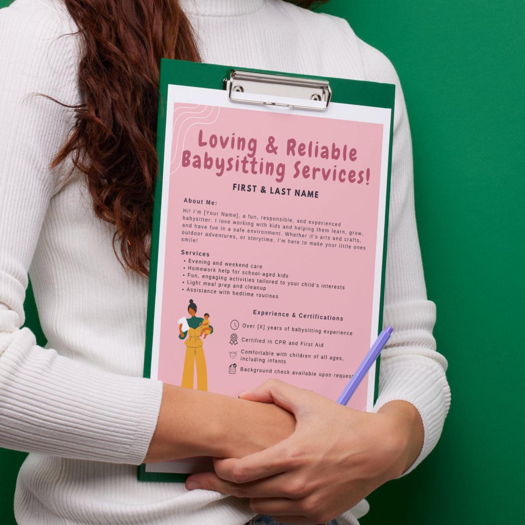 Editable Babysitting Flyer Template – Customizable Canva Design for ...