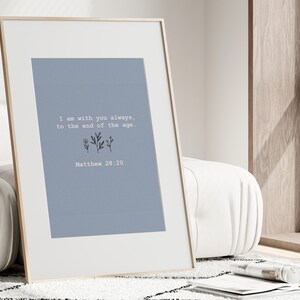Minimalist Christian Wall Art, Matthew 28 20 Scripture Bible Verse ...