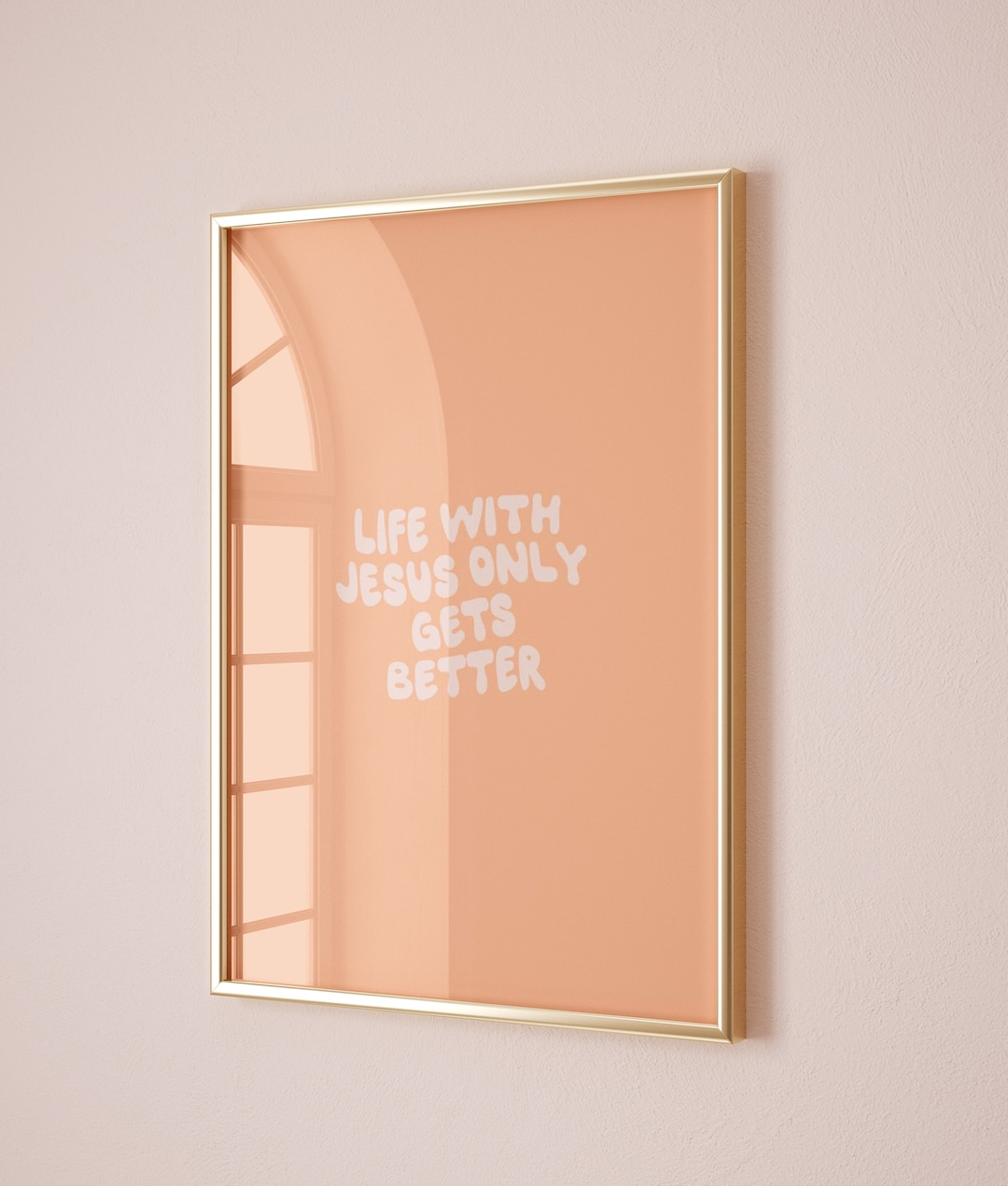 Modern Christian Wall Art Life With Jesus Only Gets Better Print ...