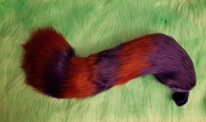 Red and Purple Cat Tail, Raccoon Tail and Paws - Etsy