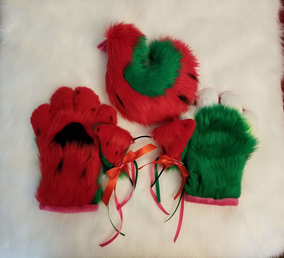 Watermelon Paws, Husky Tail, and Big Puppy Ears - Etsy