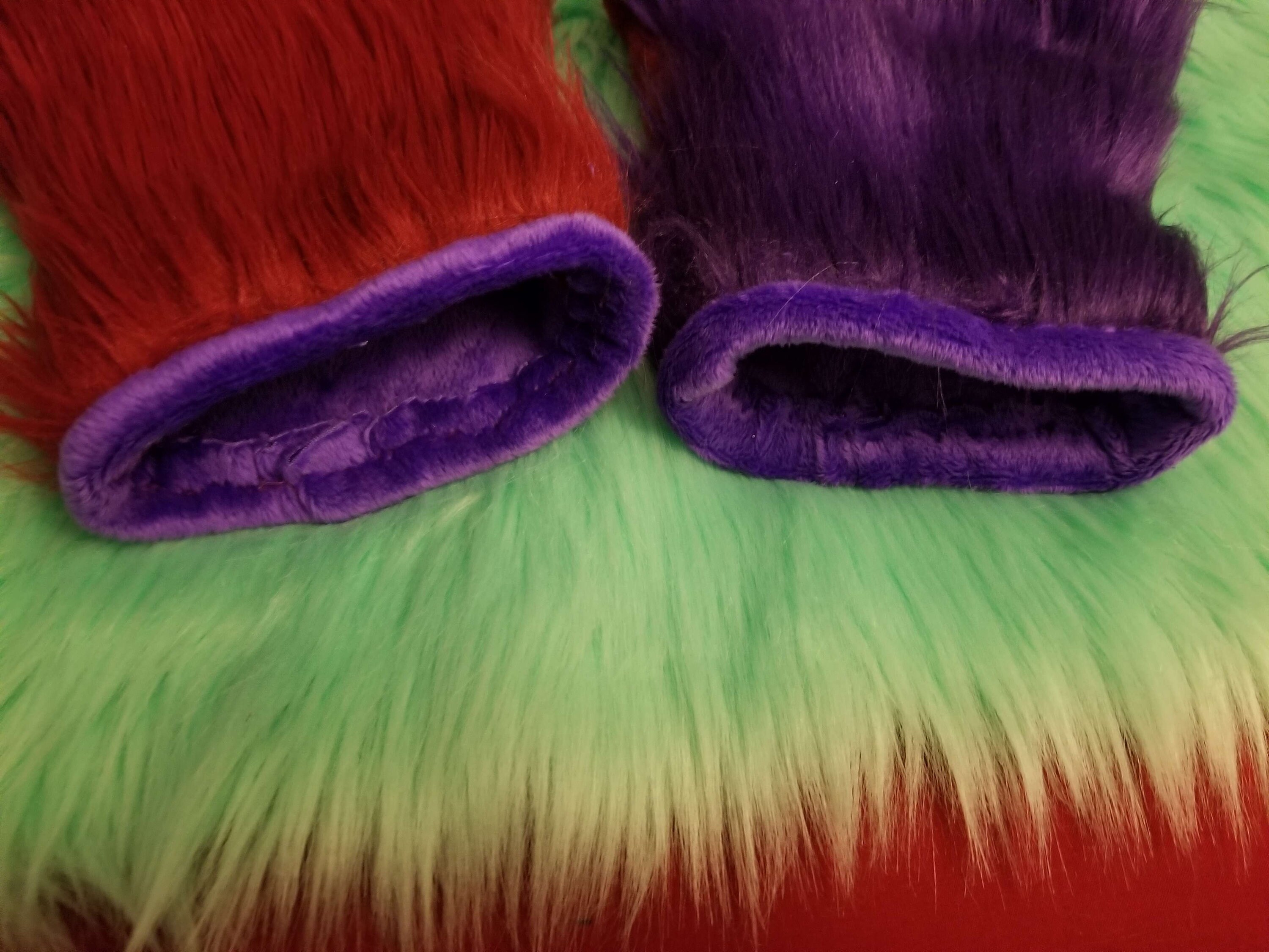 Red and Purple Cat Tail, Raccoon Tail and Paws - Etsy