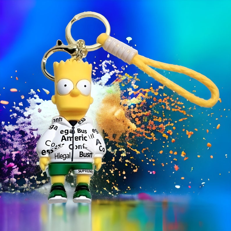 The Simpsons Anime Keychain - Etsy