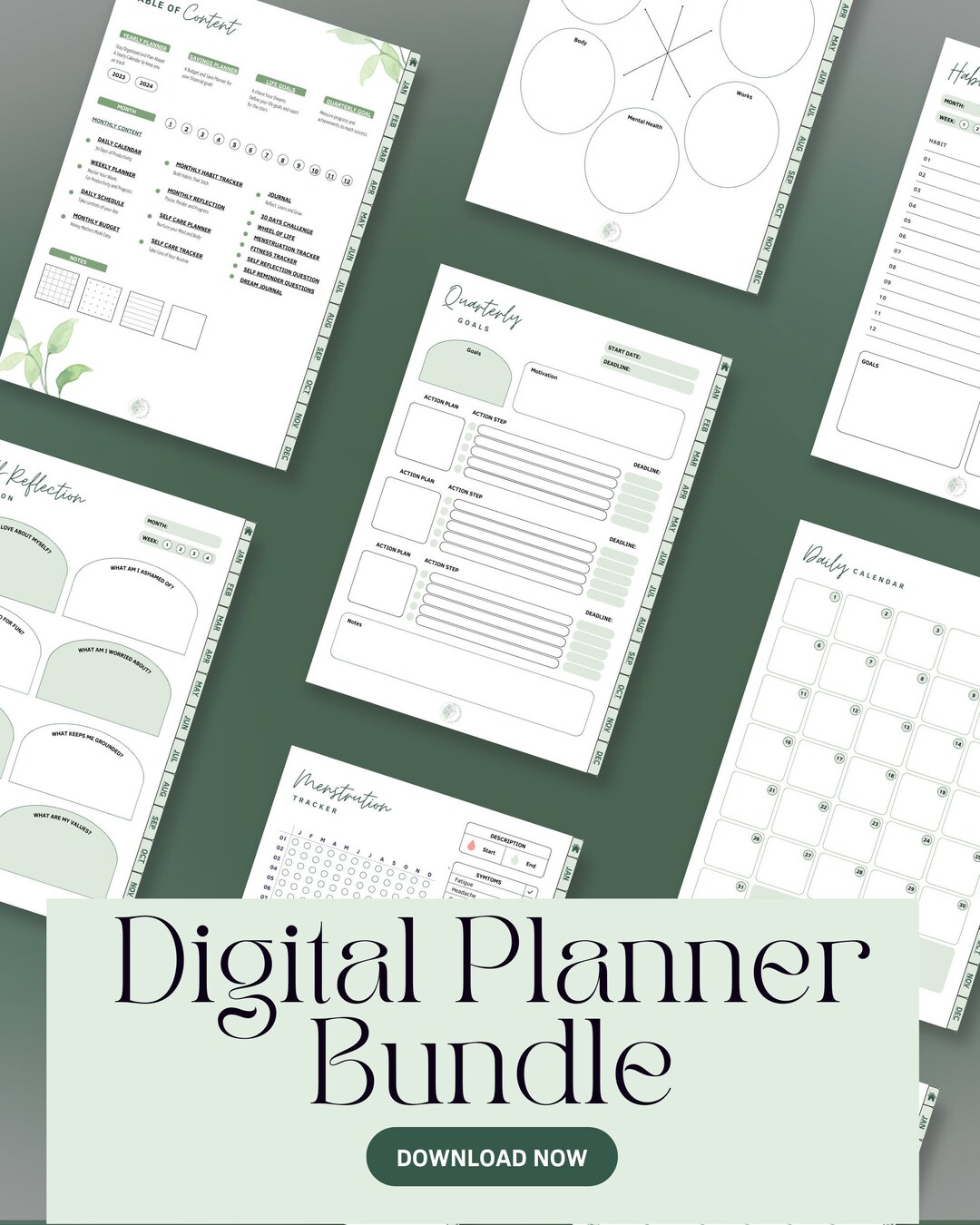 Yearly Digital Planner for Self-care & Personal Development - Etsy