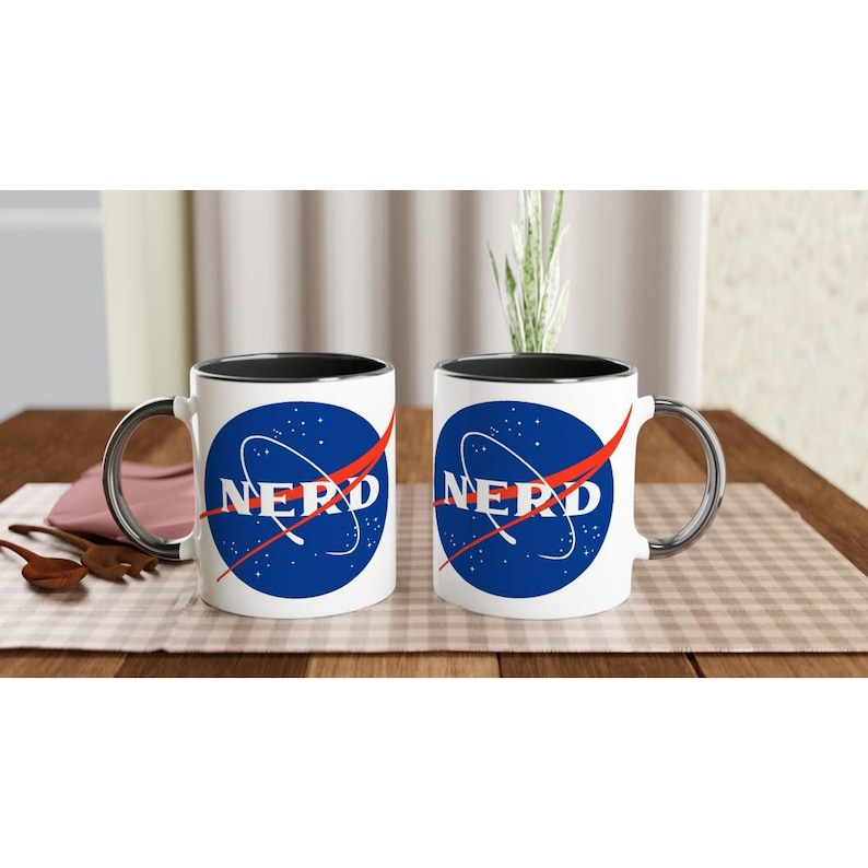 NASA Nerd Logo Mug - Space Science Fan Gift - Etsy