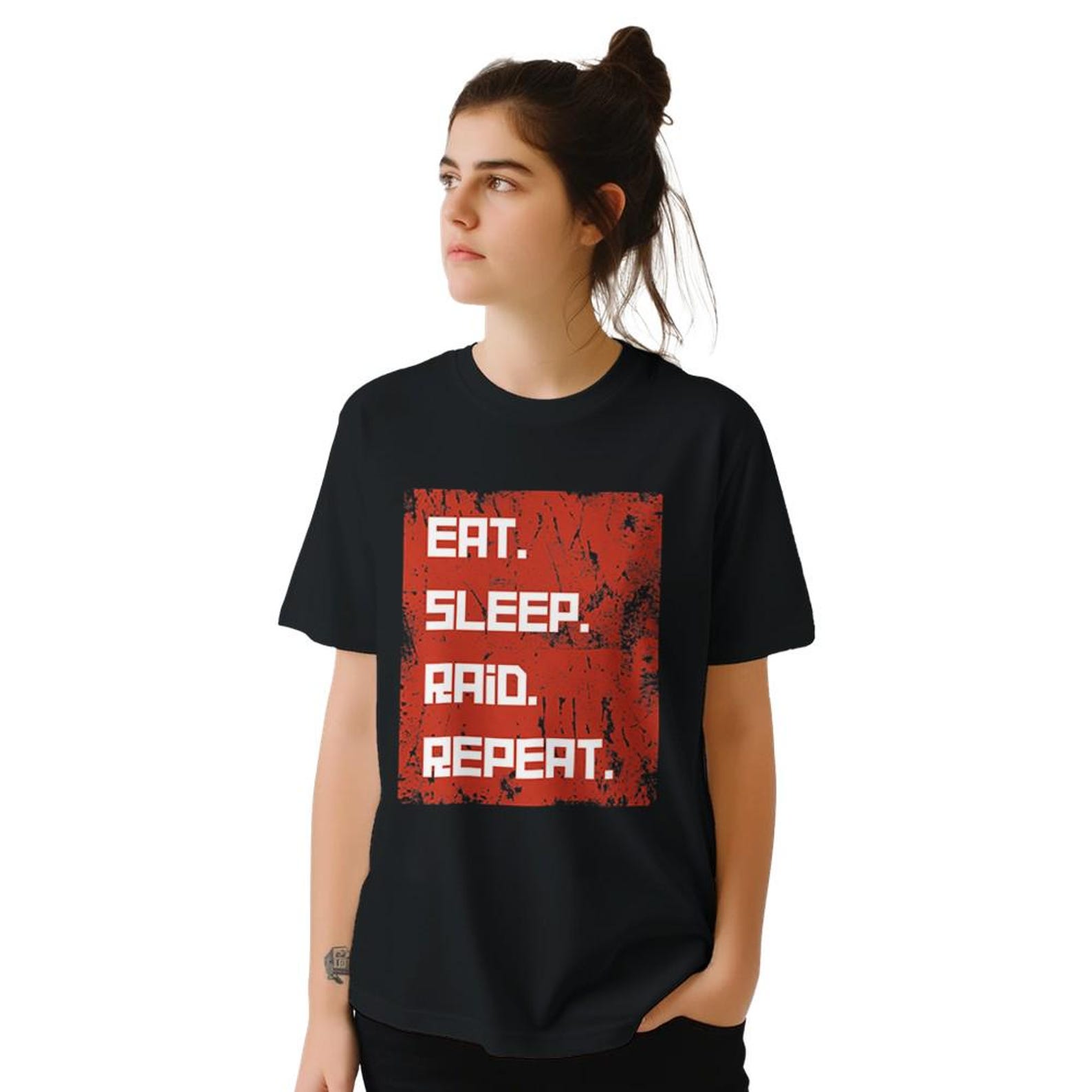 Rust Gamer T-shirt - Eat Sleep Raid Repeat - Perfect Gift for Gamer ...