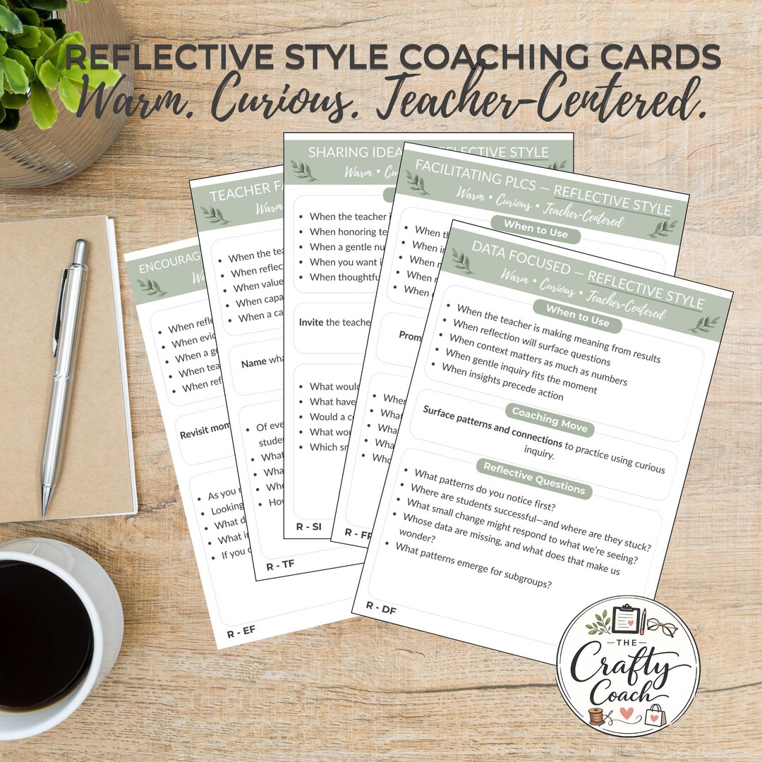Reflective Coaching Conversation Cards | Printable K–12 Instructional ...