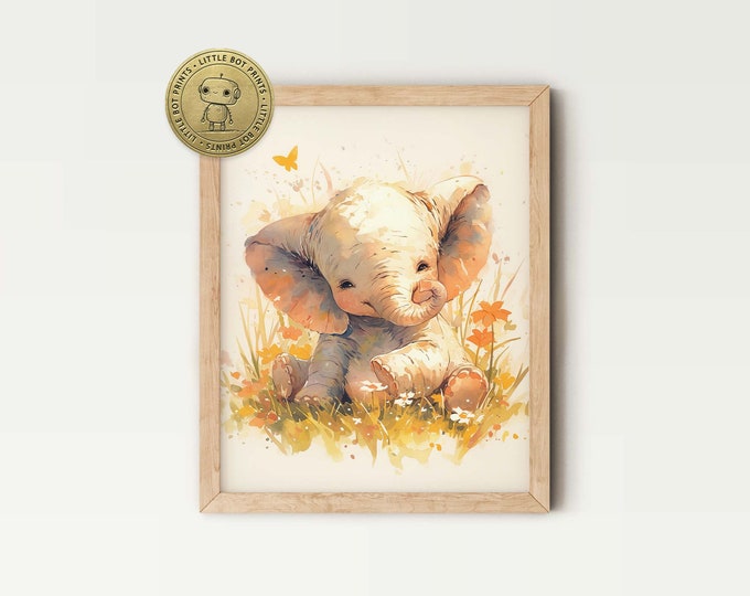 Kinderbild Elefant - hochwertiger Kunstdruck - Kinderzimmerbild ...