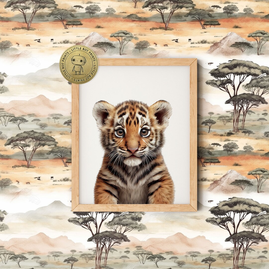 Baby Tiger Wall Art | Cute Animal Print | Printable Digital Download - Etsy