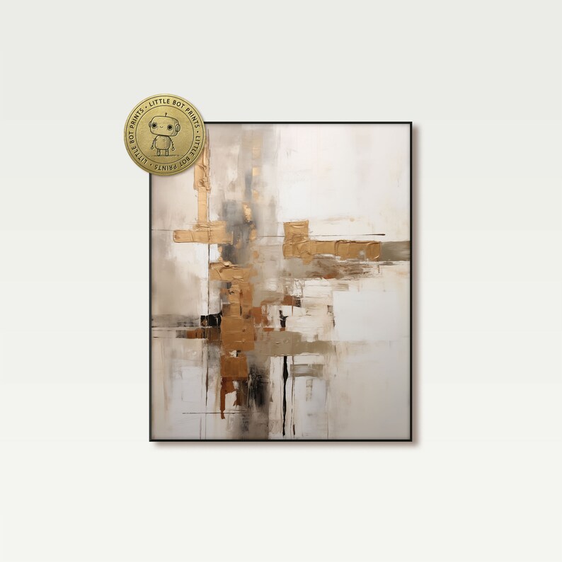 Neutral Abstract Painting Large Modern Wall Art Instant Digital ...