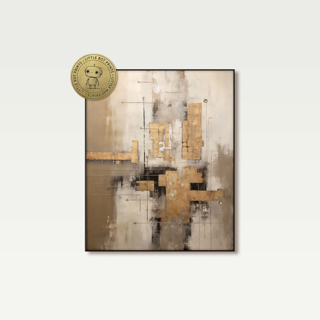 Gold & Brown Abstract Painting | Instant Digital Download of Large ...