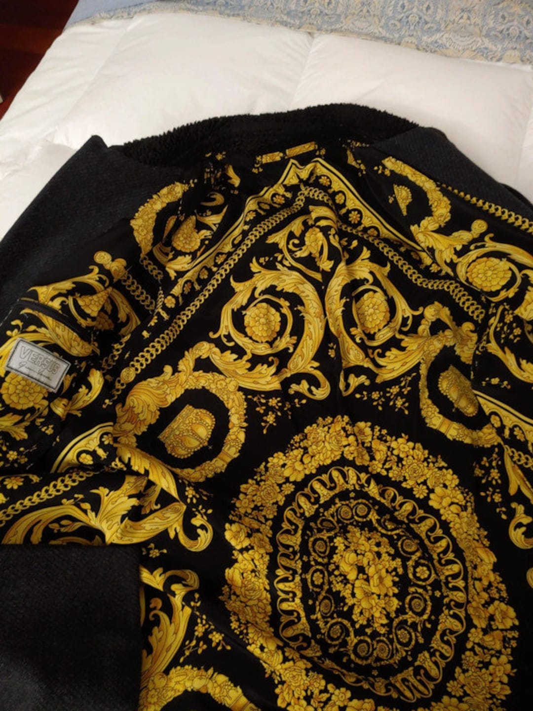 GIANNI VERSACE Vintage Men Coat Jacket Wool Versus Rare NOS 90s Size L ...