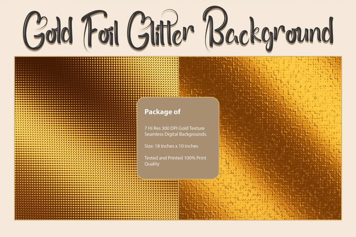 Gold Foil Glitter Digital Paper, Gold Digital Texture Paper Yellow Gold ...