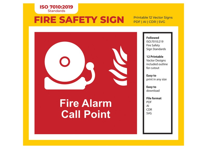 Safety Signage Vector Bundle | Fire Safety Sign | Fire Signage | First ...