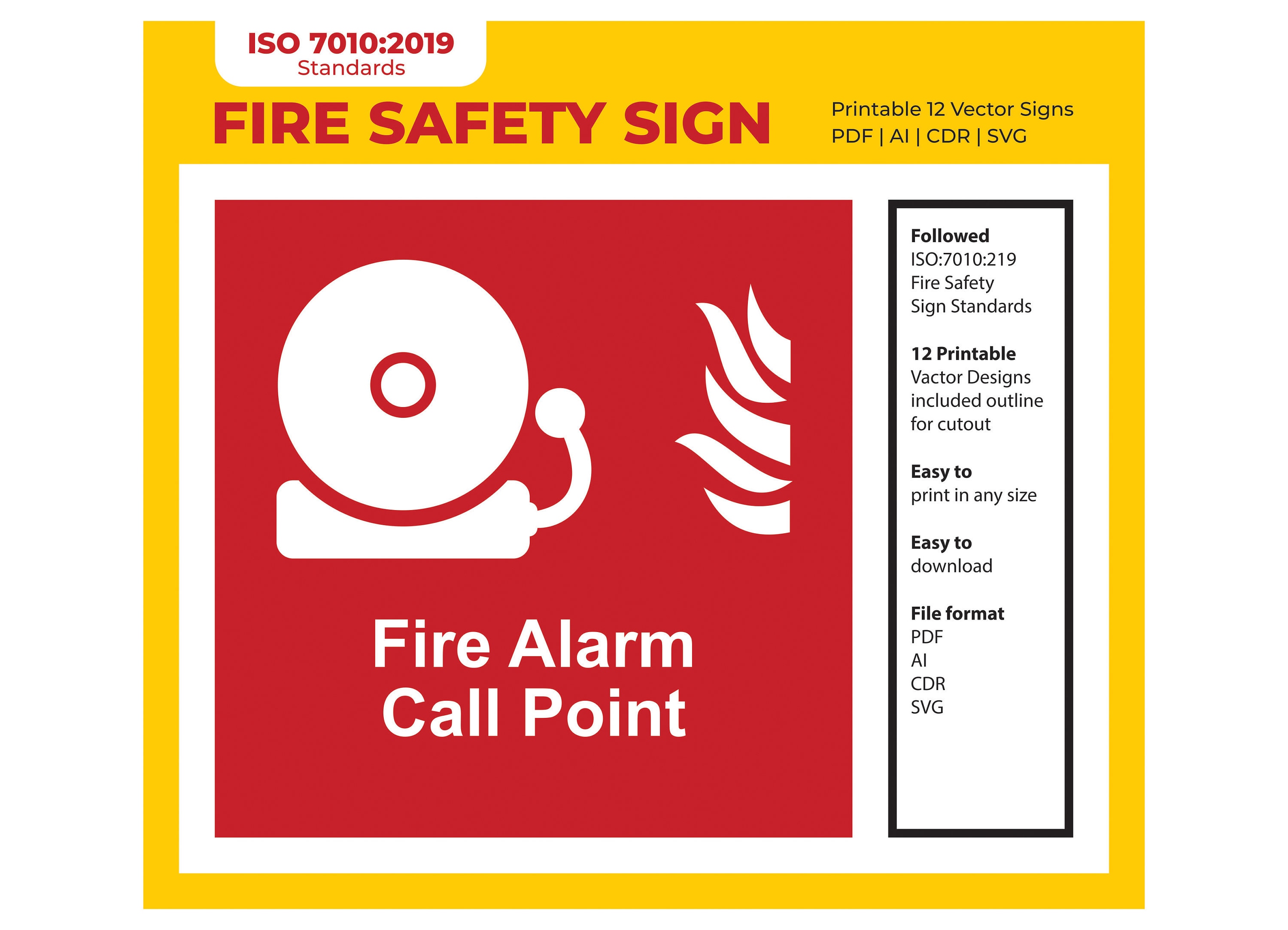 Safety Signage Vector Bundle | Fire Safety Sign | Fire Signage | First ...