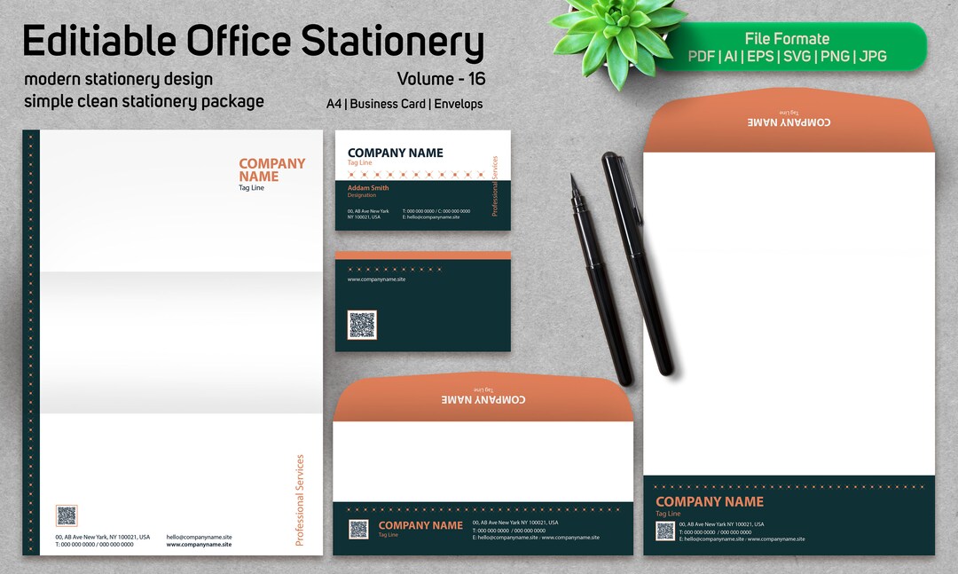 Office Stationery Corporate Stationery Editable Modern Stationery ...