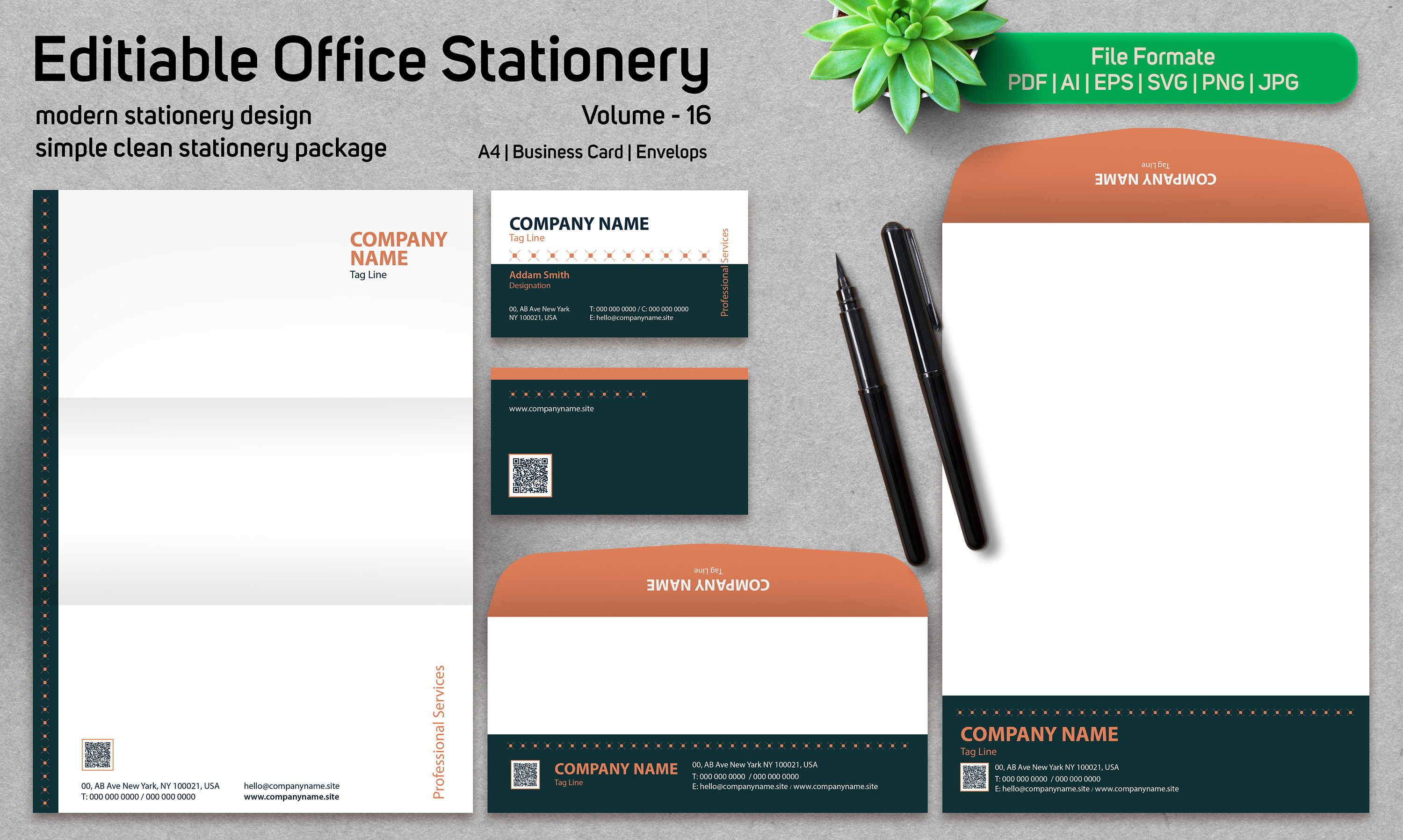 Office Stationery Corporate Stationery Editable Modern Stationery ...