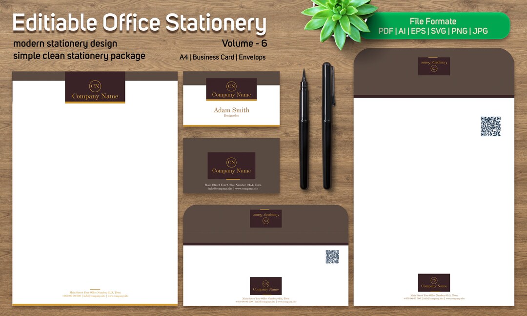Office Stationery Corporate Stationery Editable Modern Stationery ...