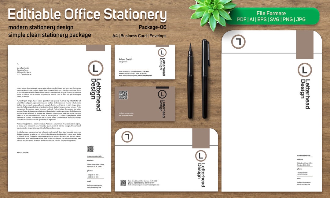 Office Stationery | Corporate Stationery | Editable | Modern Stationery ...