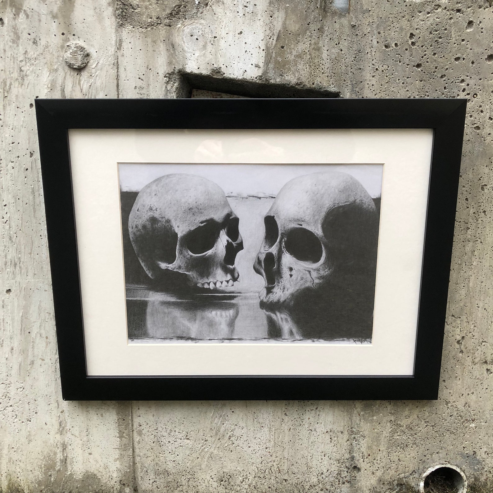 Skull Drawing - Original - Graphite Drawing - Graphite on Paper ...