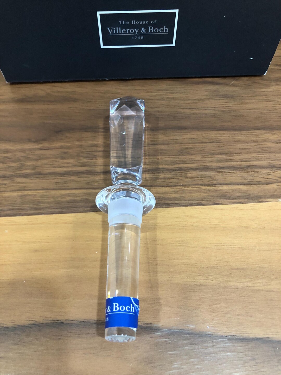 Vintage Villeroy and Boch Crystal Wine Stopper in the Obelisk Pattern W ...