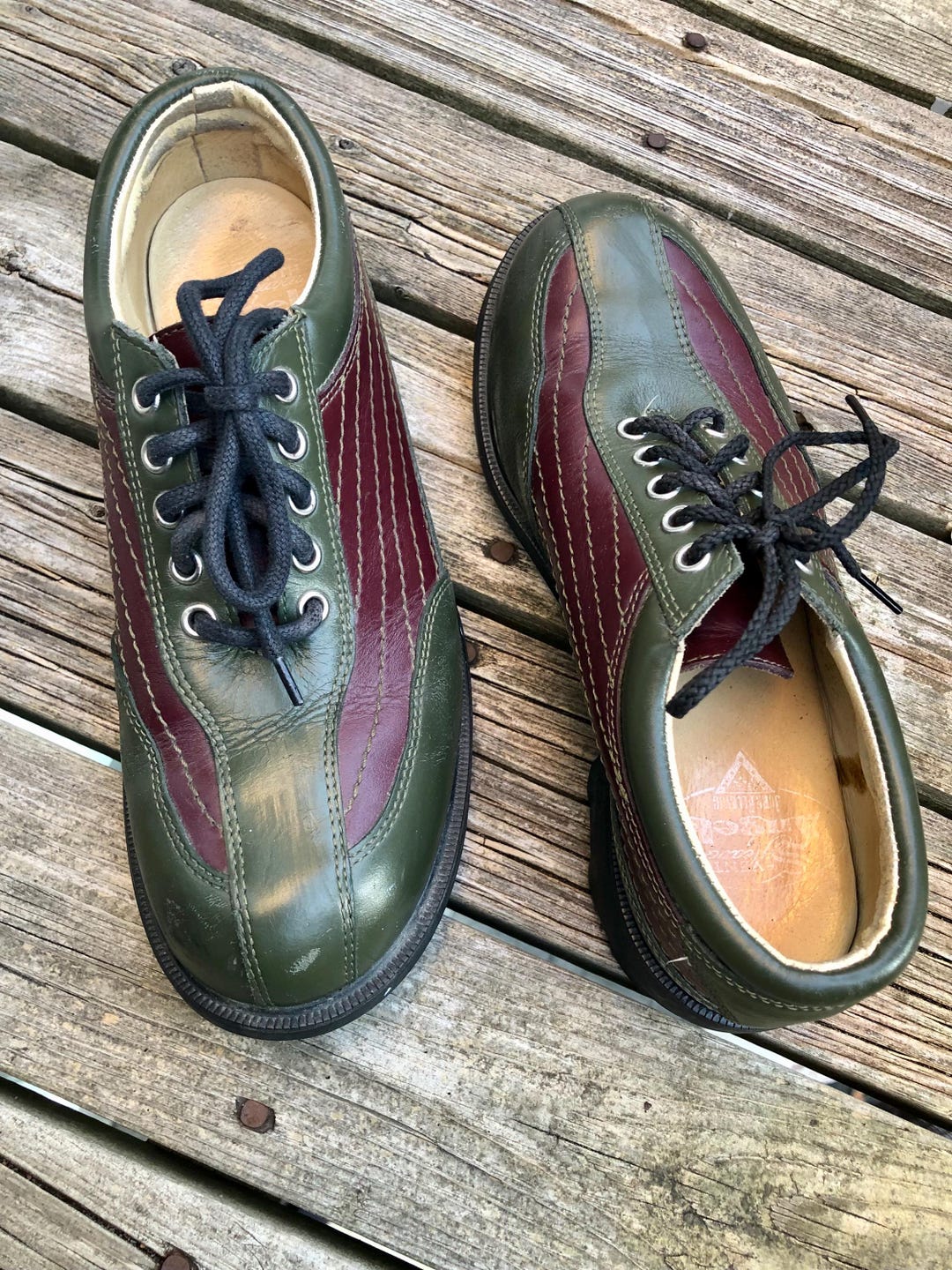 John Fluevog Angel Eddie Shoes Seventh Heaven Soles in Green and ...