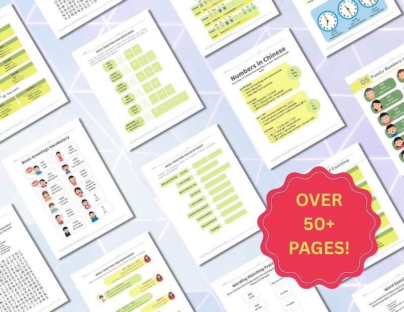 Beginner Chinese Worksheet Bundle: Vocabulary, Dialogues, Pinyin (PDF ...