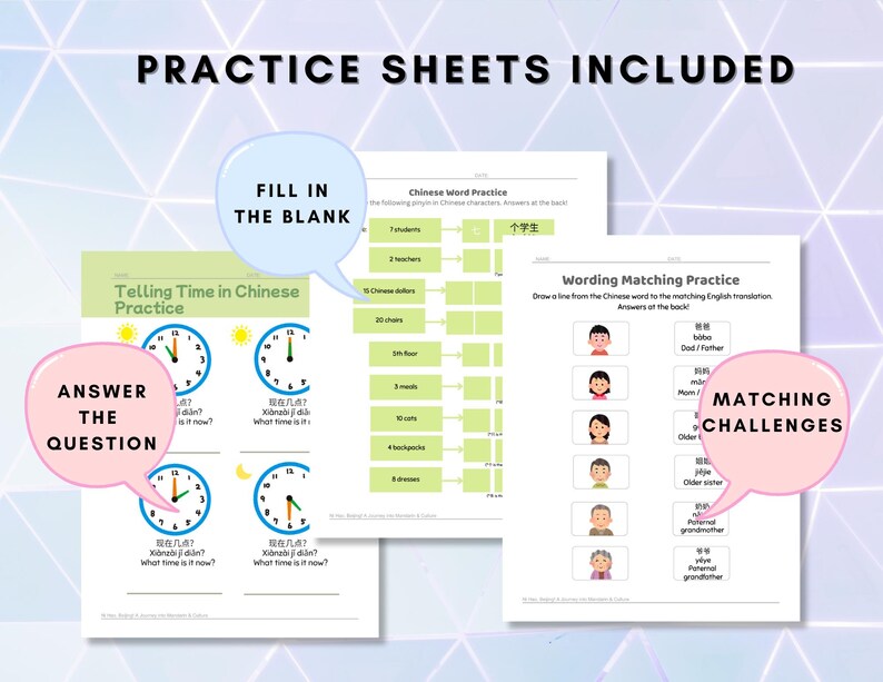 Beginner Chinese Worksheet Bundle: Vocabulary, Dialogues, Pinyin (PDF ...