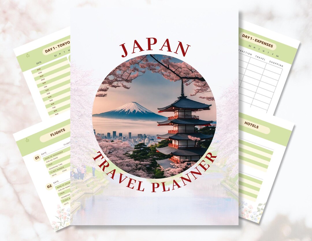Japan Travel Planner Printable Japan Trip Itinerary Japanese Trip ...